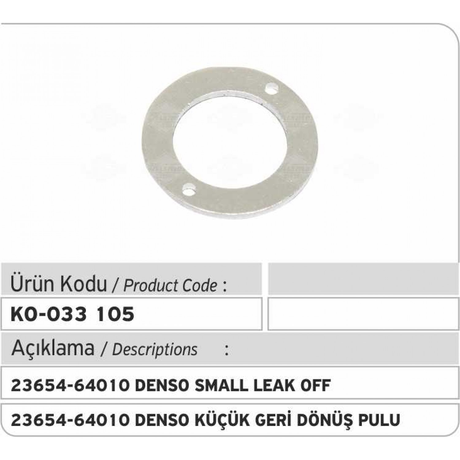 23654-64010 Denso Küçük Geri Dönüş Pulu